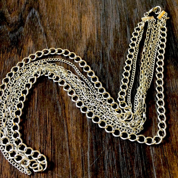 Jewelry | 4 Strand Silver Chain Tiered Necklace | Poshmark